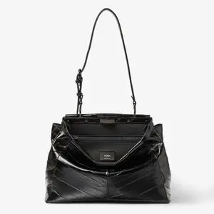 Fendi My Peekaboo Medium Black Inlaid Hagfish Leather Bag